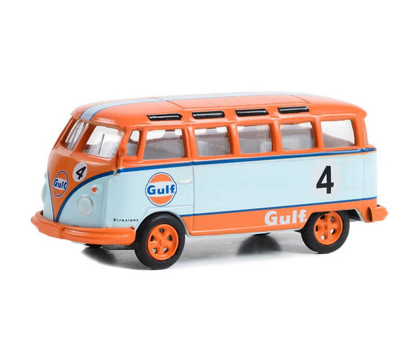 Greenlight Collectibles - 1964 Volkswagen T1 Samba Bus #4 Light Blue a ...