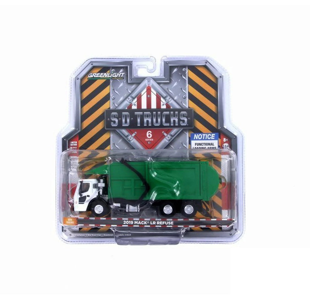 Greenlight - Camion poubelle Mack LR 2019 vert - Série SD Trucks - Éch ...