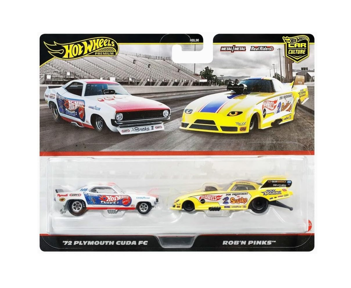 2-Pack '72 Plymouth Cuda FC/Rob N' Pinks - Hot Wheels Premium - Scale ...