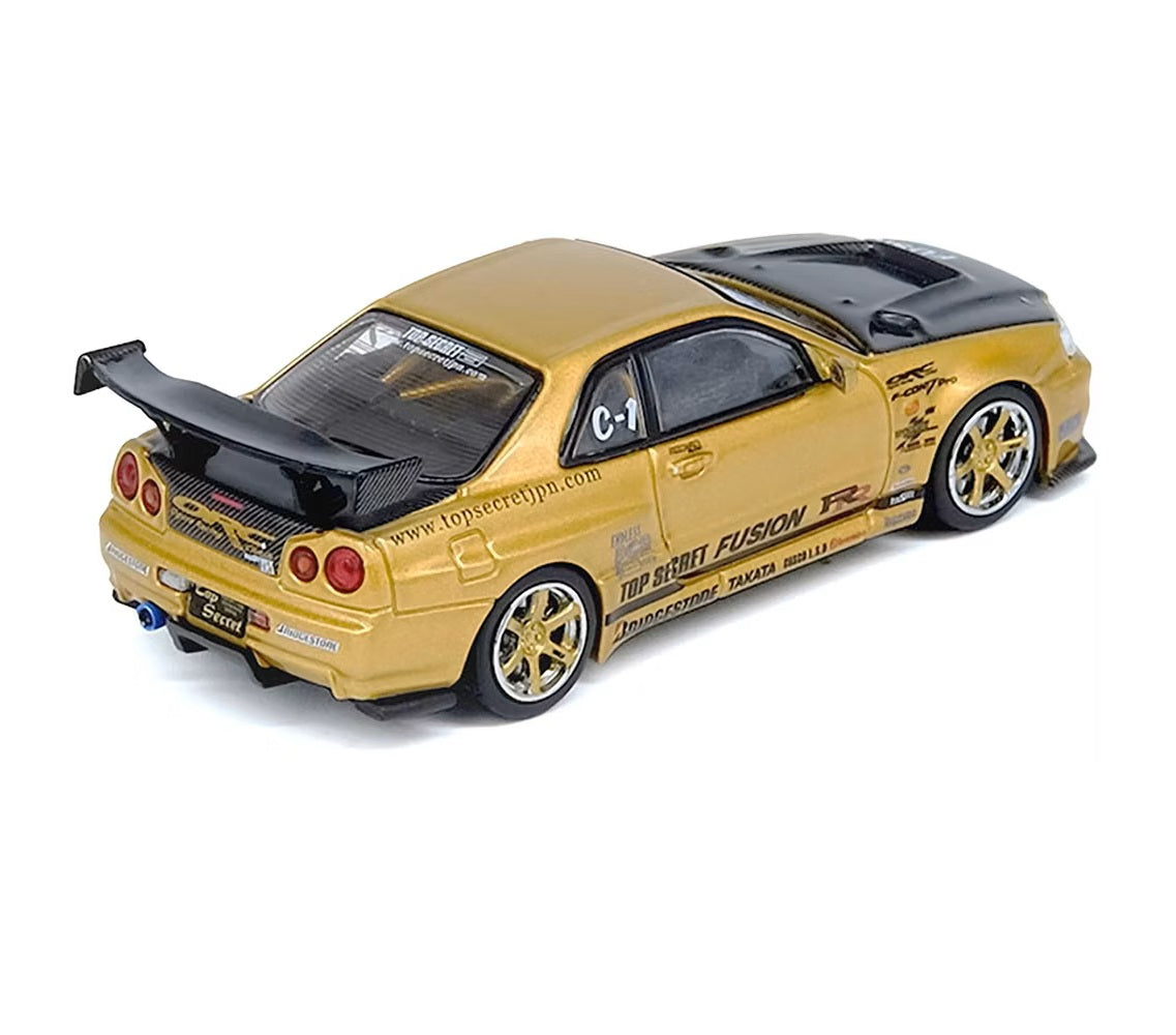 INNO64 - Top Secret Nissan Skyline GT-R (R34) Gold - Scale 1/64 IN64-R ...