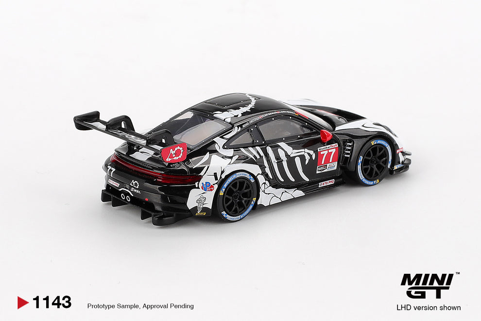Mini GT - "Skeleton Rexy" Porsche 911 GT3 R #77 AO Racing 2025 IMSA Pe ...