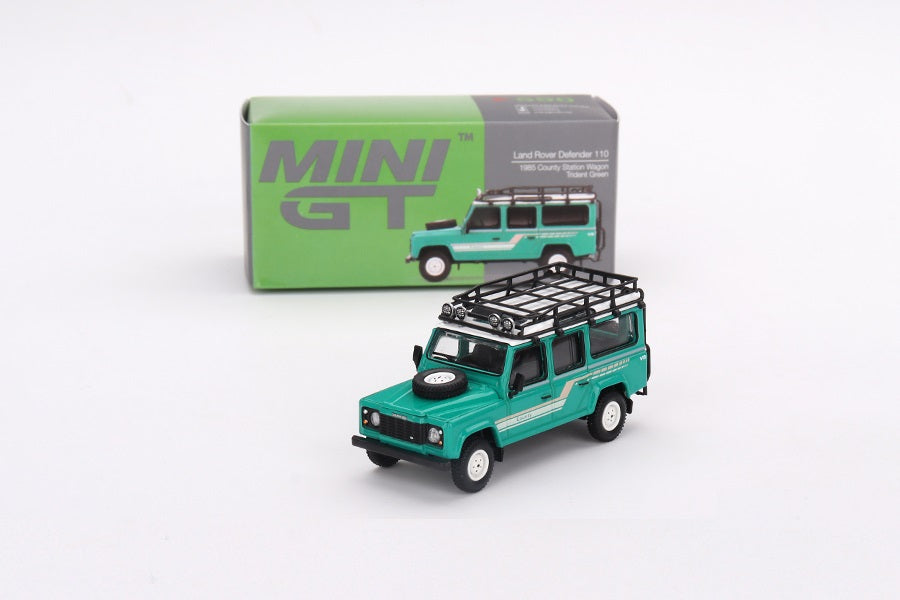 Mini GT - Land Rover Defender 110 1985 County Station Wagon Trident Gr ...