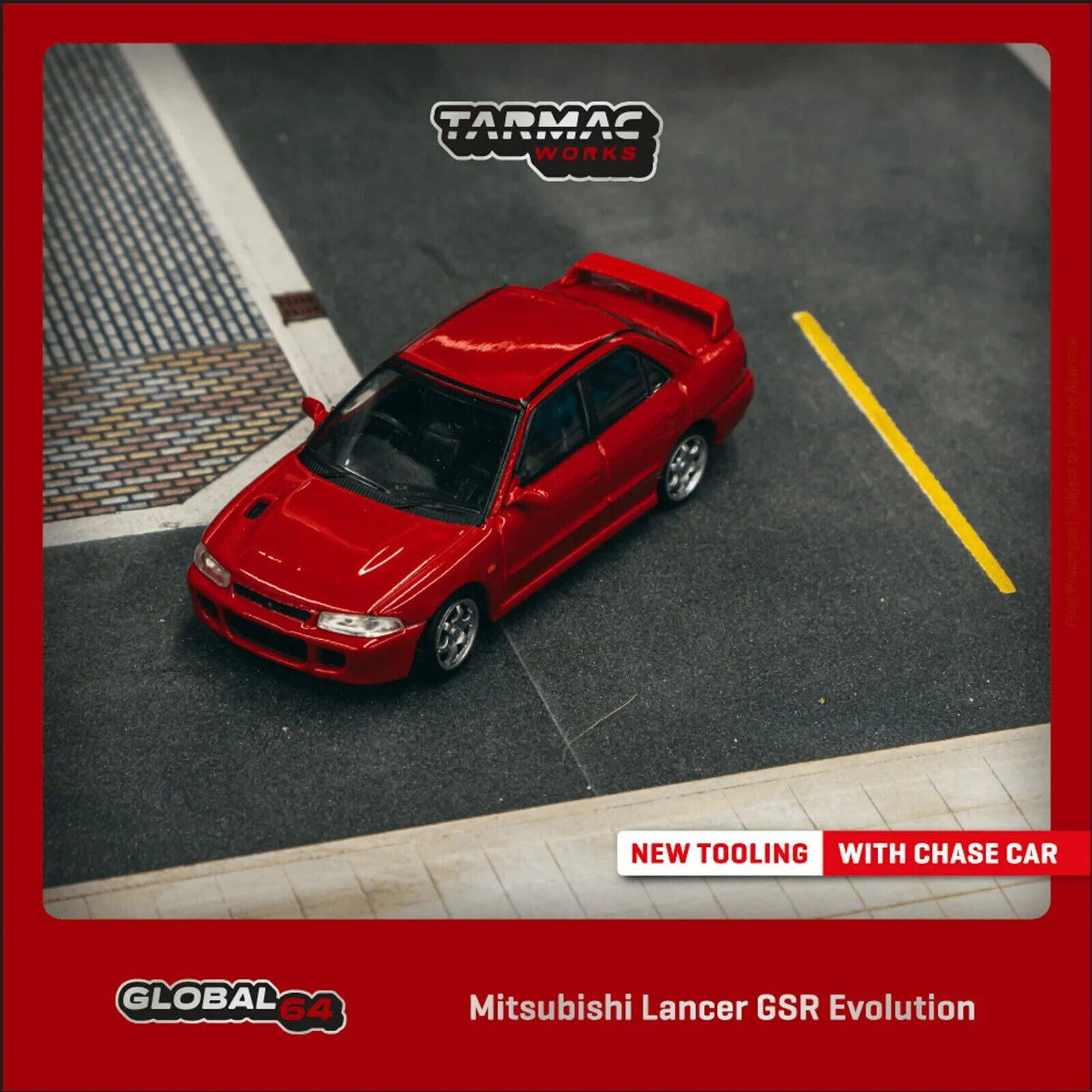 Tarmac Works - Mitsubishi Lancer GSR Evo Red - Scale 1/64 T64G-048-RE ...